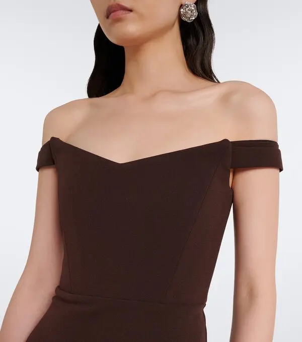 Alex Perry Off-shoulder Midi Dress