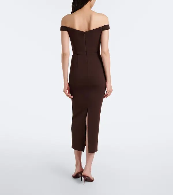 Alex Perry Off-shoulder Midi Dress