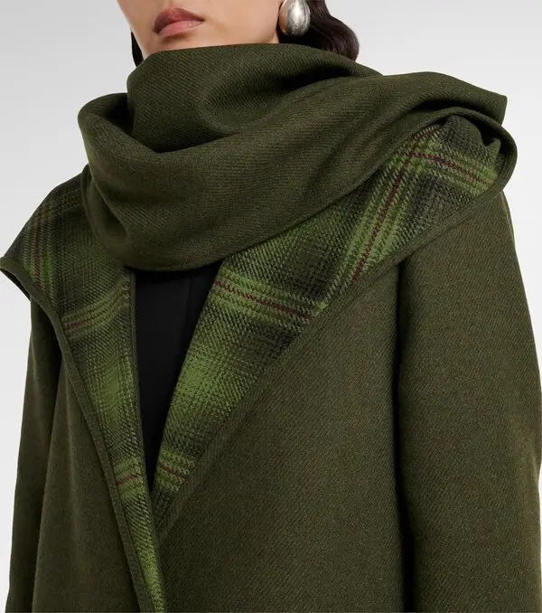 Attico Scarf-detail Wool-blend Coat