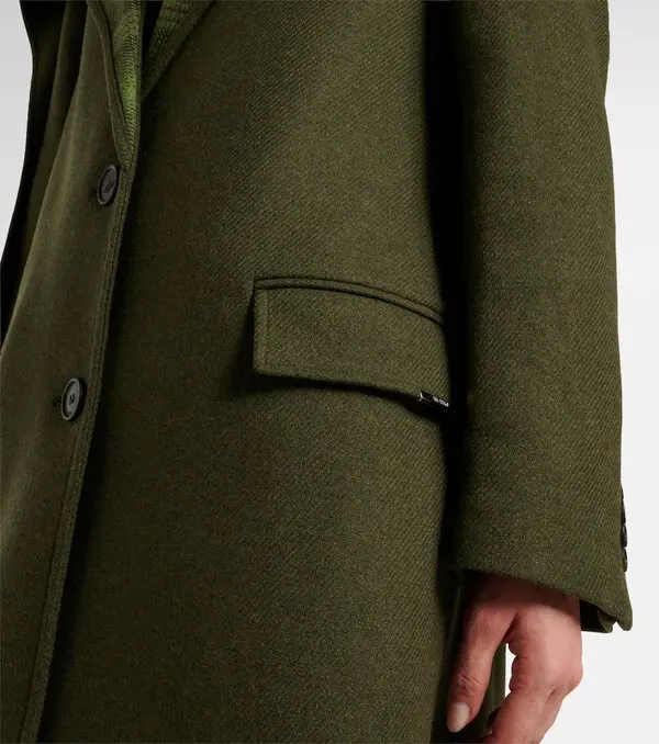 Attico Scarf-detail Wool-blend Coat