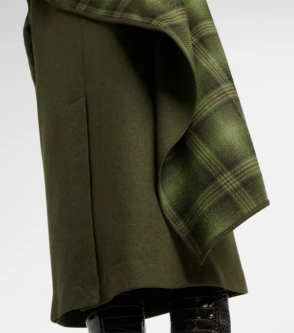 Attico Scarf-detail Wool-blend Coat