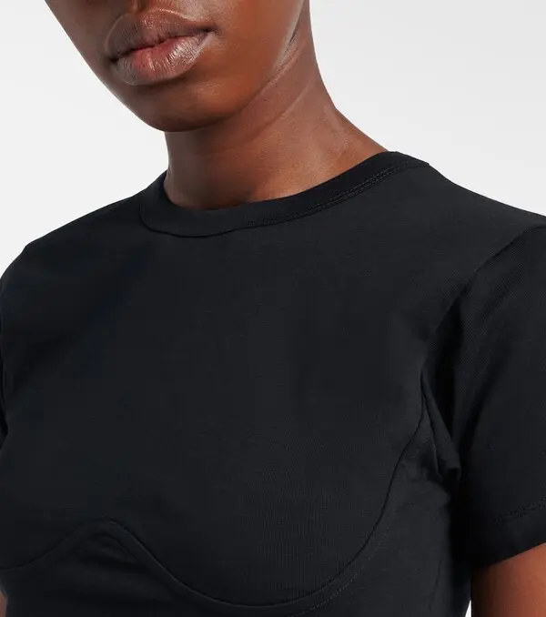 Attico Cropped Cotton Jersey T-shirt