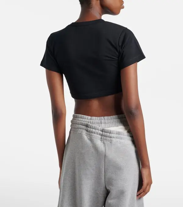 Attico Cropped Cotton Jersey T-shirt