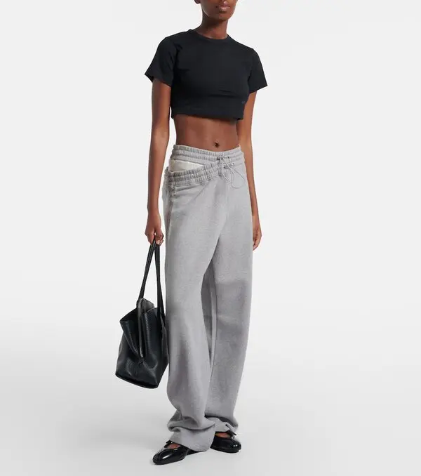 Attico Cropped Cotton Jersey T-shirt