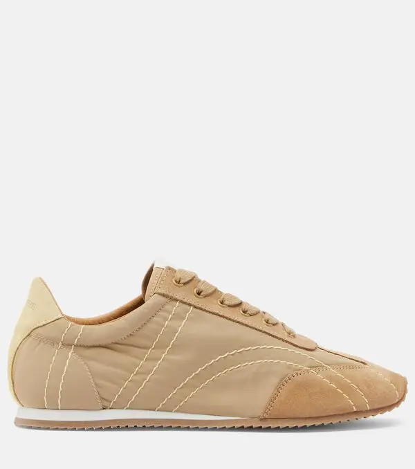 TOTEME Flex Suede-trimmed Sneakers