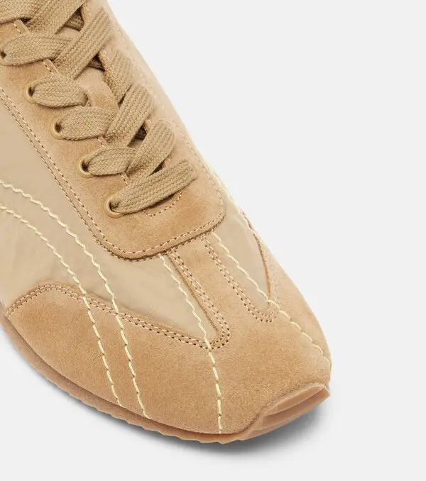 TOTEME Flex Suede-trimmed Sneakers