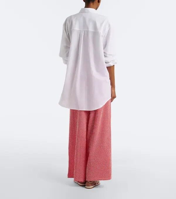 MONTCE Gingham Seersucker Wide-leg Pants - Red