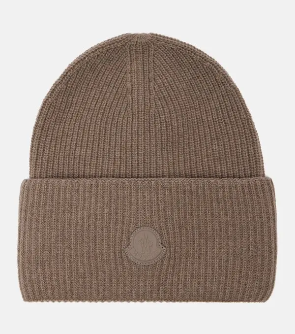 Moncler Wool And Cashmere Beanie - Brown