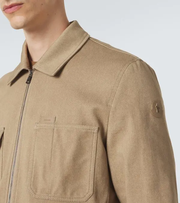 Moncler Leather-trimmed Cotton Jacket
