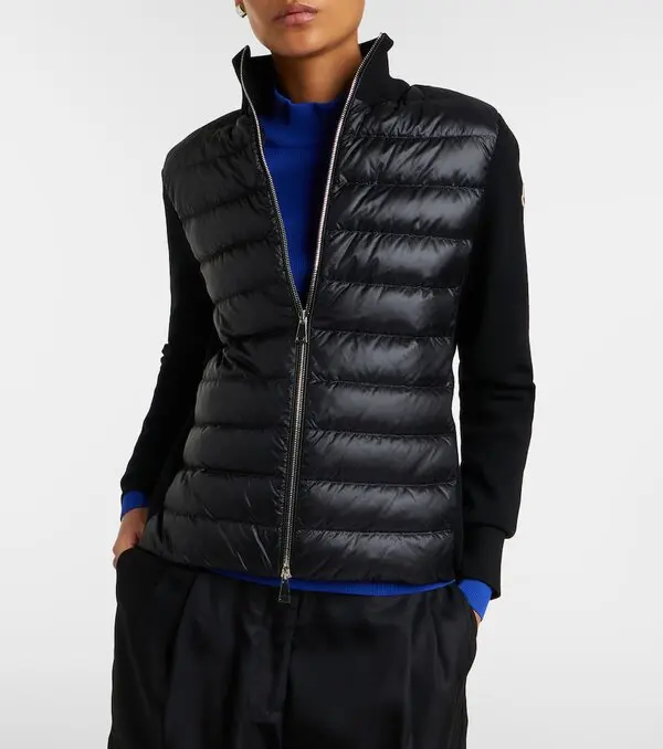 Moncler Down-paneled Virgin Wool Cardigan