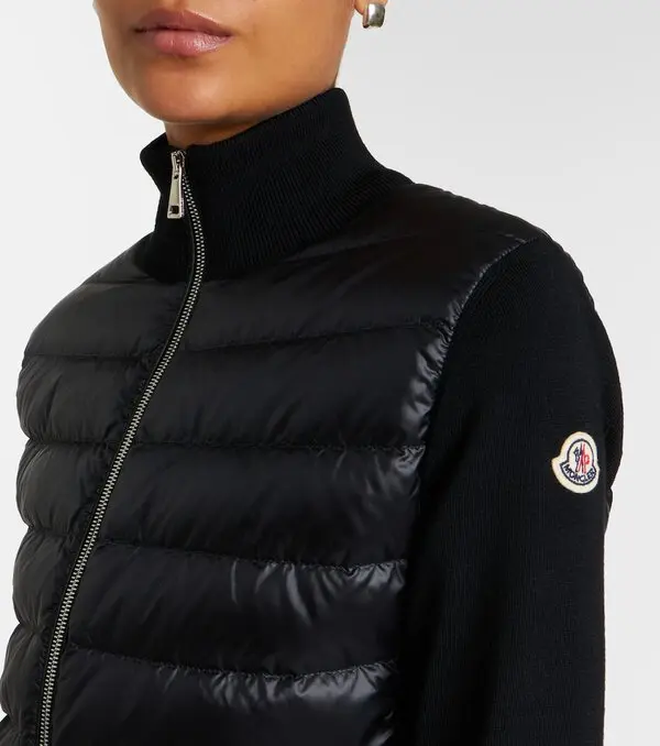 Moncler Down-paneled Virgin Wool Cardigan