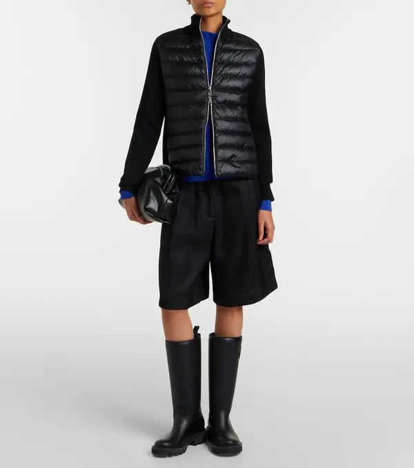 Moncler Down-paneled Virgin Wool Cardigan