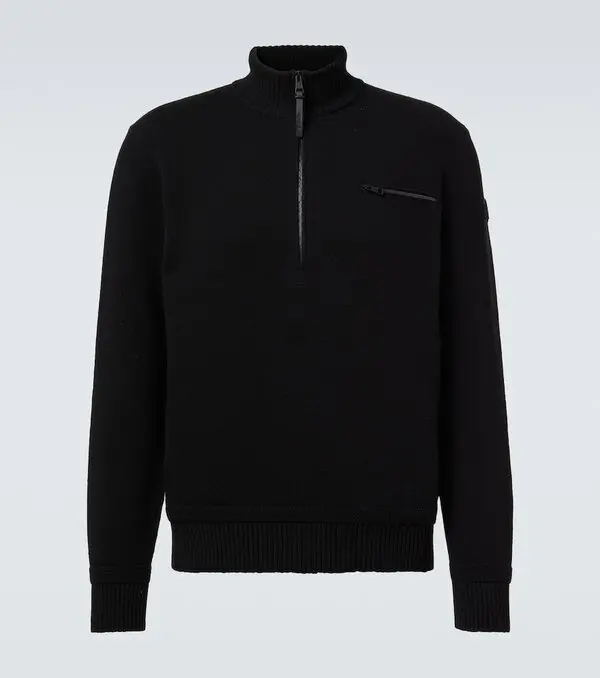 Moncler Wool And Cashmere Half-zip Sweater