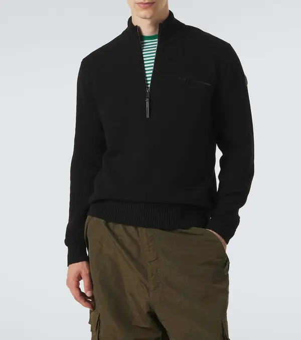Moncler Wool And Cashmere Half-zip Sweater