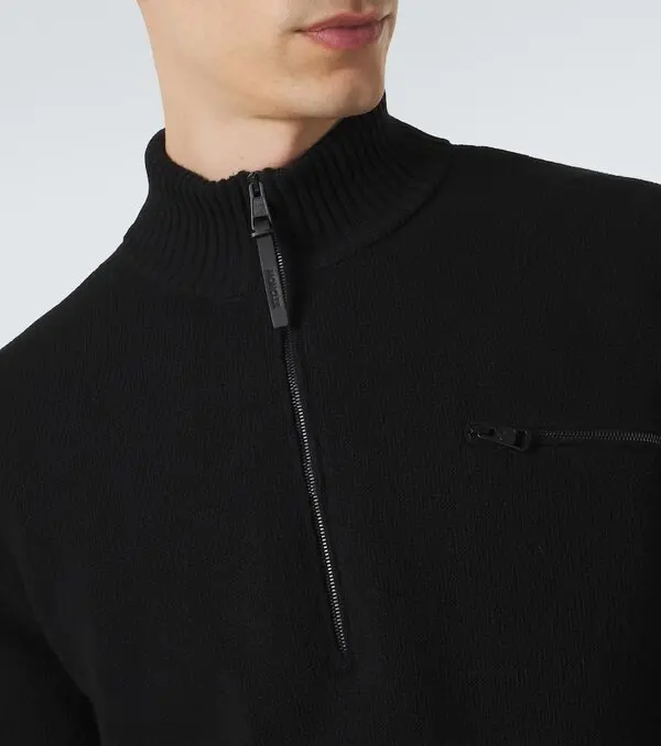 Moncler Wool And Cashmere Half-zip Sweater