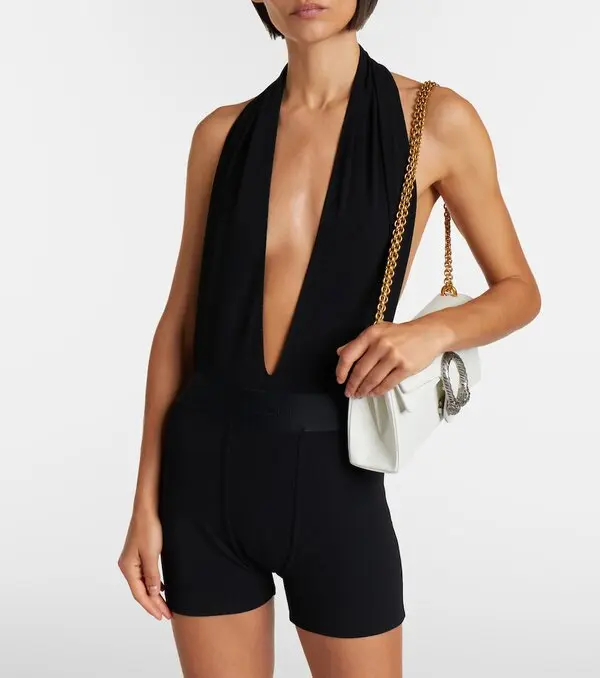 Gucci Halterneck Open-back Jersey Bodysuit