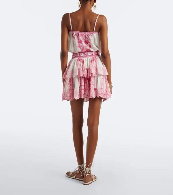 Camilla Embellished Printed Cotton Mini Dress