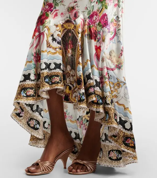 Camilla Floral Silk Satin Maxi Dress