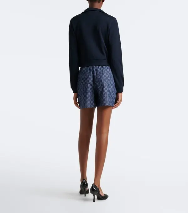 Gucci Gg Monogram Denim Shorts