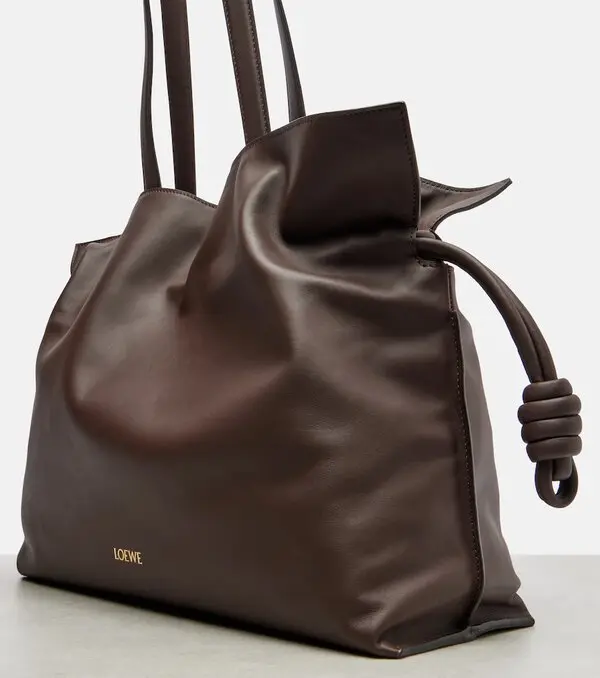 Loewe Flamenco Large Leather Tote Bag - Brown