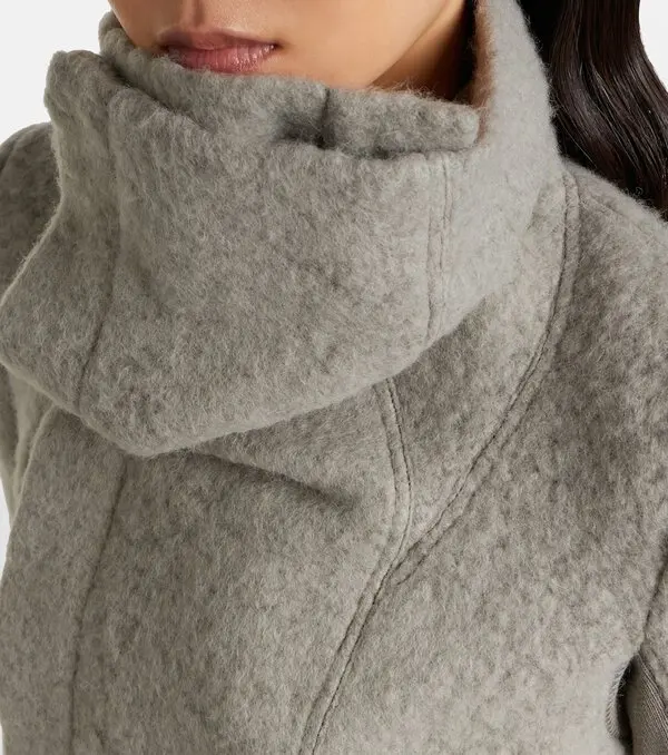 Rick Owens Asymmetrical Alpaca And Wool-blend Jacket - Grey