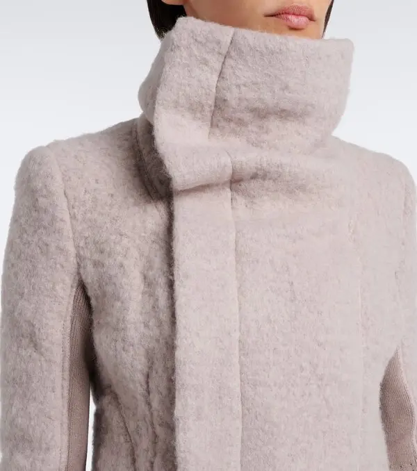 Rick Owens Asymmetrical Alpaca And Wool-blend Jacket - Grey