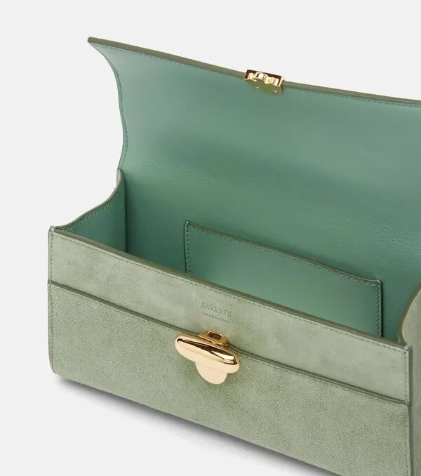 Savette Small Suede Top-handle Bag - Green