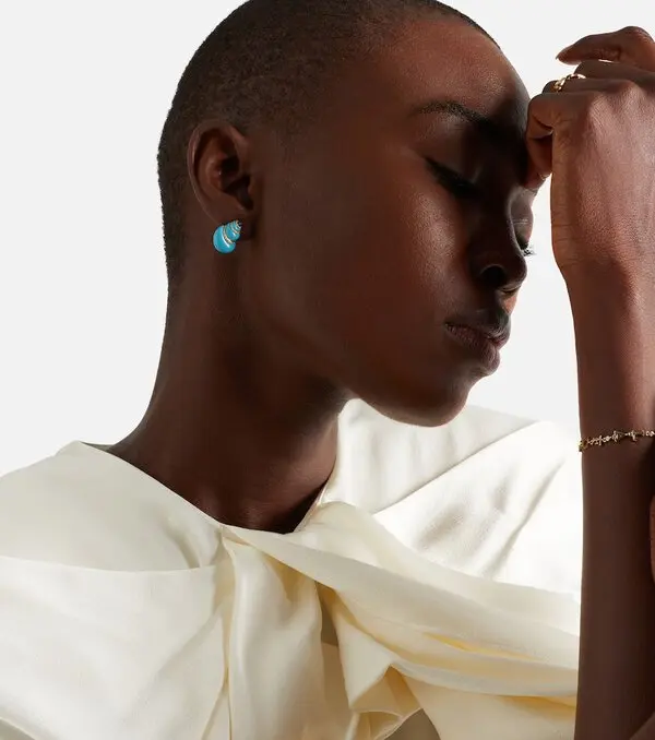 Yvonne Léon Coquillage 9kt Earrings With Gemstones
