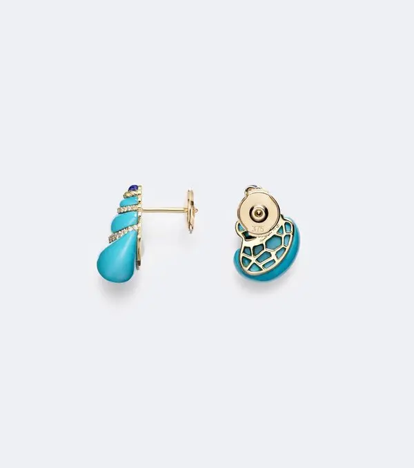 Yvonne Léon Coquillage 9kt Earrings With Gemstones