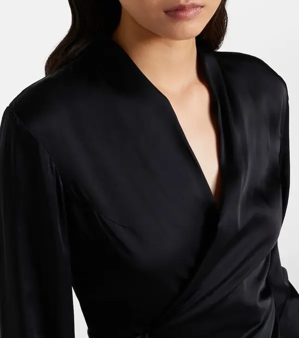 Rick Owens Laura Satin Wrap Top