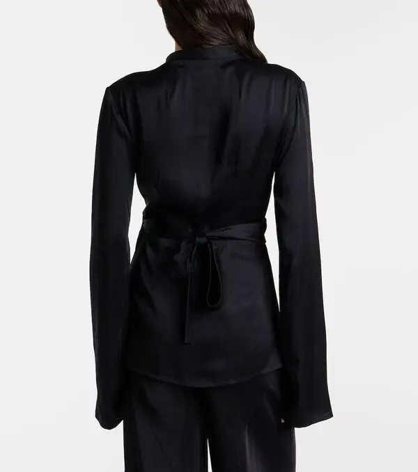 Rick Owens Laura Satin Wrap Top