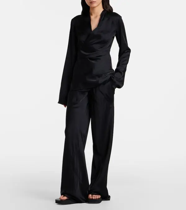 Rick Owens Laura Satin Wrap Top