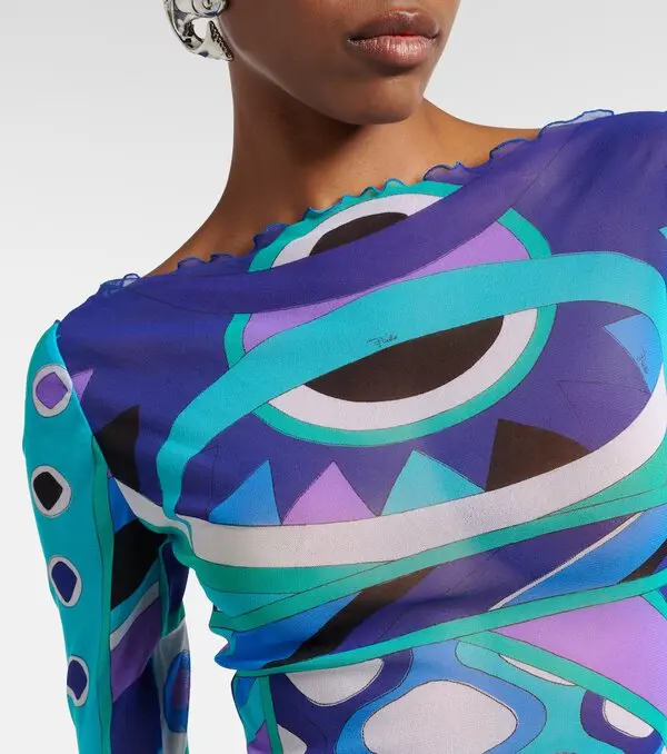 Emilio Pucci Vivara Ruffled Tulle Maxi Dress