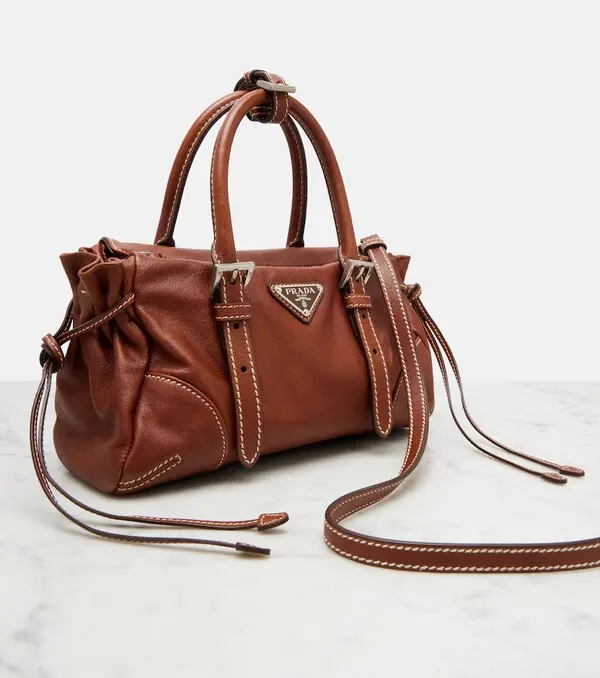 Prada Bonnie Small Leather Top-handle Bag