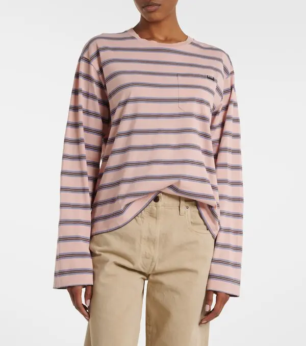 Prada Striped Cotton Jersey Top
