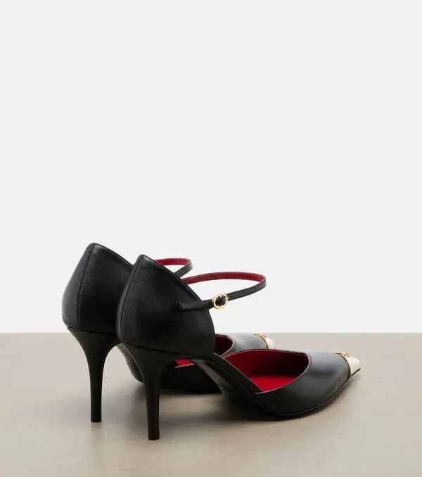 Valentino Garavani D'orsay Heartip Leather Pumps