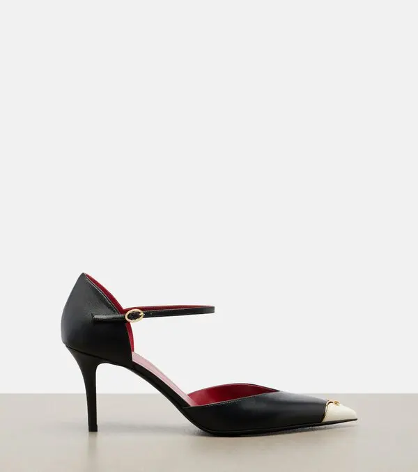 Valentino Garavani D'orsay Heartip Leather Pumps