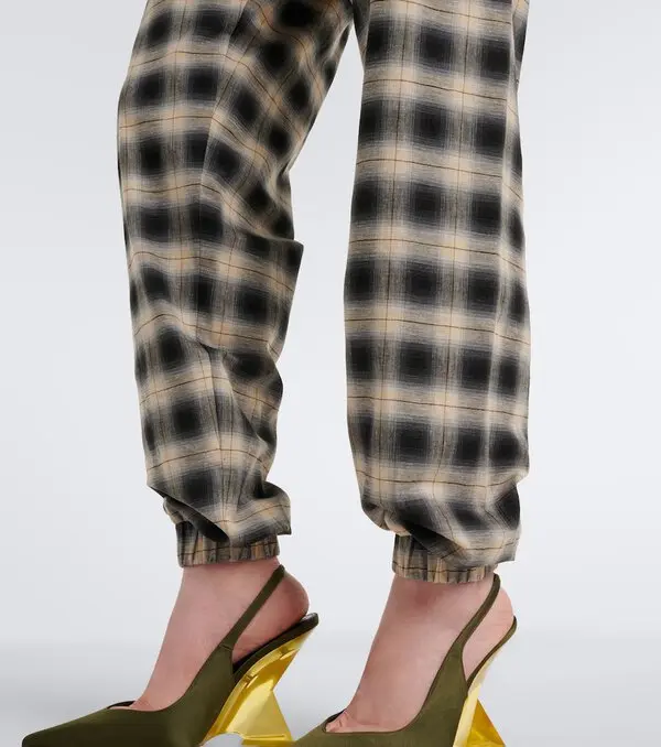 Attico Checked Cotton Sweatpants