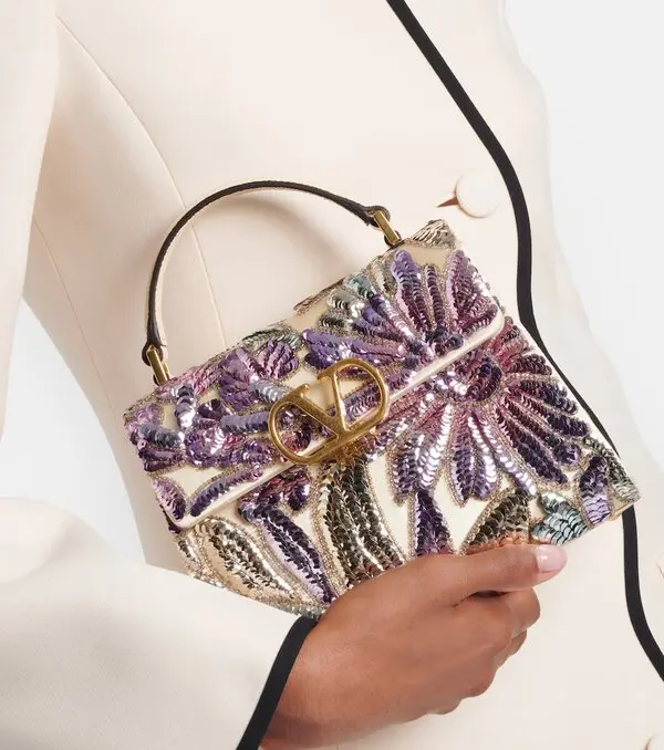 Valentino Garavani Vsling Mini Sequined Top-handle Bag - Multicoloured