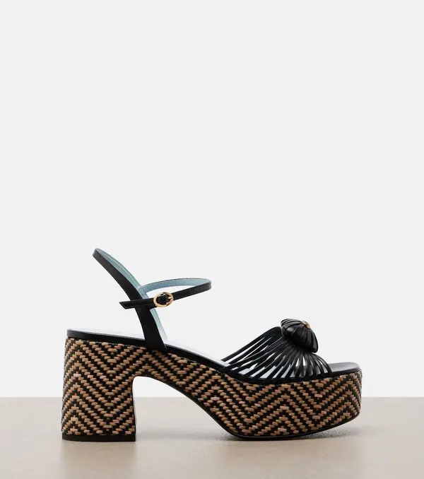 Valentino Garavani Cœur Royal Leather Platform Sandals