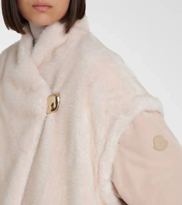 Moncler Chardonneret Fleece Down Jacket With Detachable Sleeves
