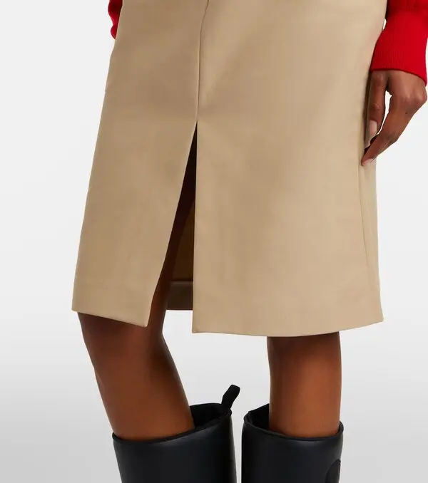 Moncler Belted Cotton Pencil Skirt