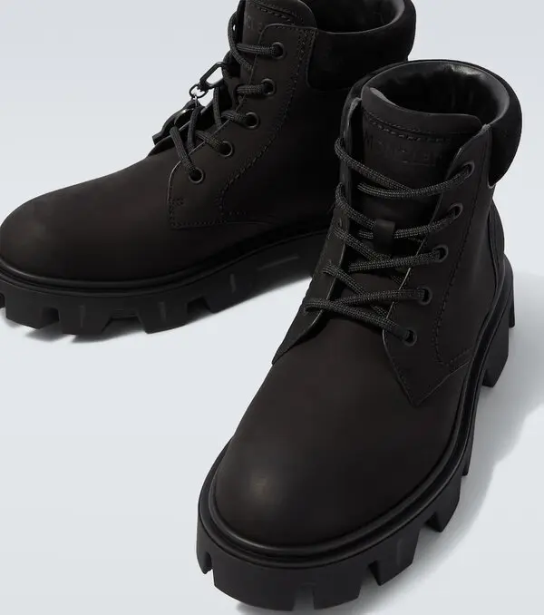 Moncler Peak City Suede Ankle Boots - Black