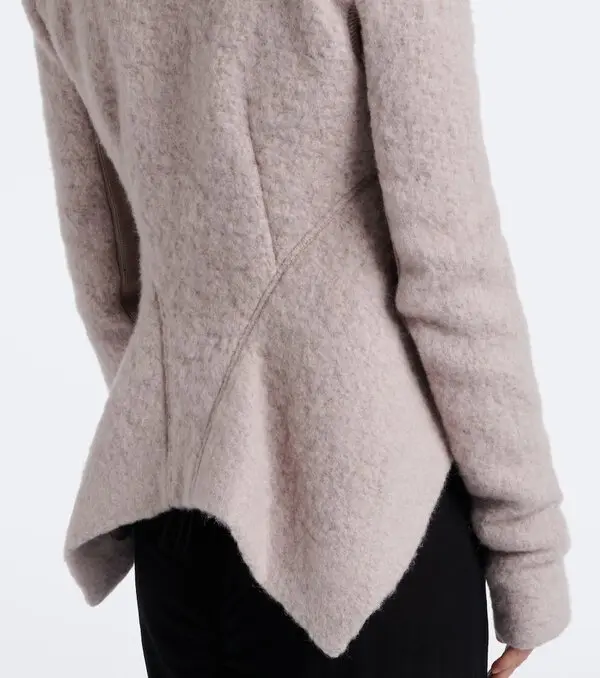 Rick Owens Asymmetric Alpaca And Wool-blend Jacket