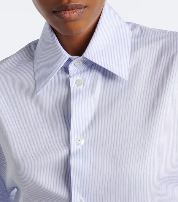 Saint Laurent Cassandre Pinstripe Cotton Shirt