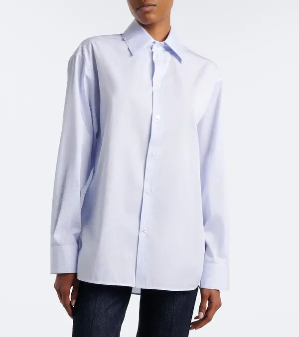 Saint Laurent Cassandre Pinstripe Cotton Shirt