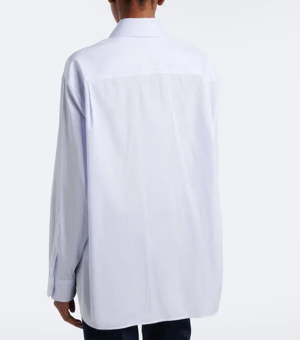 Saint Laurent Cassandre Pinstripe Cotton Shirt