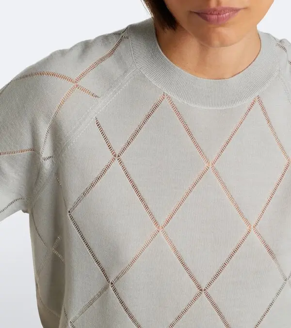 Dries Van Noten Argyle Merino Wool Sweater - Grey