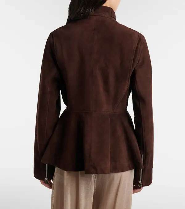 Alaïa Peplum Suede Jacket