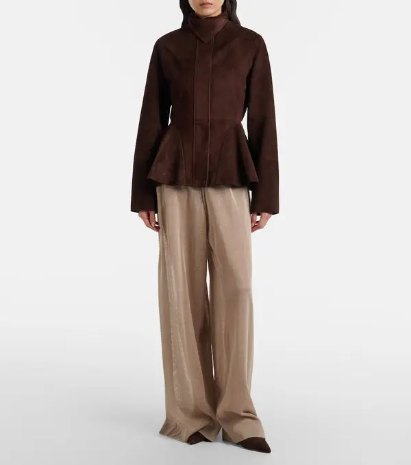 Alaïa Peplum Suede Jacket
